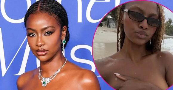 Justine Skye Ditches Her Top During BFF Kendall Jenner's Glam Beach ...