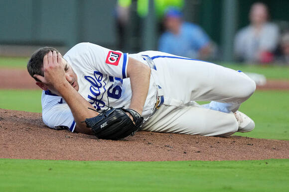 Scary scene as MLB pitcher hit on head by 107 MPH line drive ...