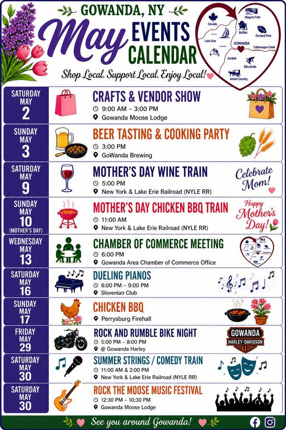 Gowanda Chamber releases May events calendar - NewsBreak