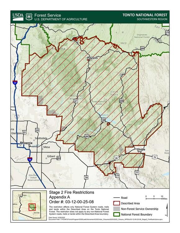 Stage 2 fire, recreational-shooting restrictions begin at Tonto ...