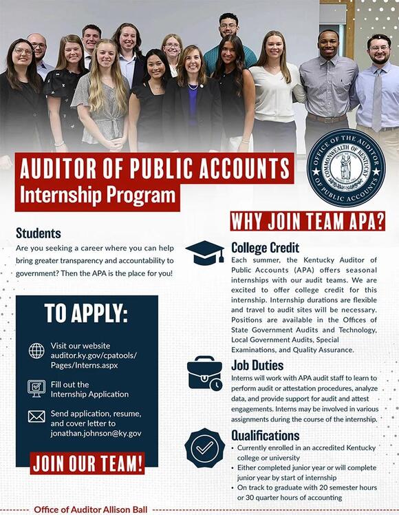 KY Auditor’s Office accepting applications for summer internships ...