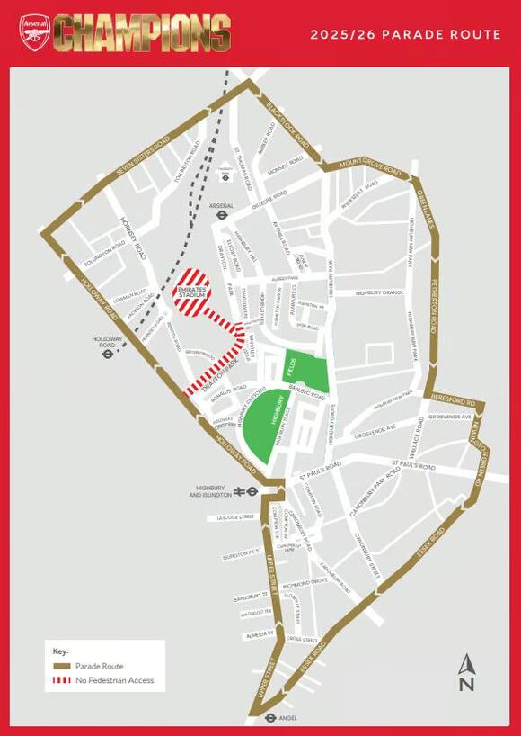Arsenal trophy parade: Route and time for Premier League title ...