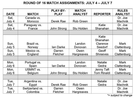 FOX Sports Presents Broadcaster Match Assignments for FIFA World Cup ...