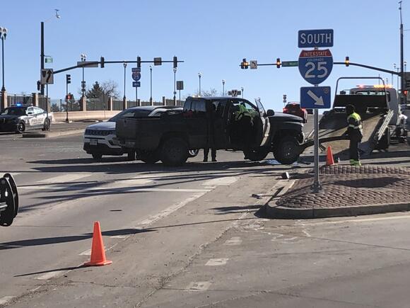 3-car crash at I-25 and Bijou involved stolen car