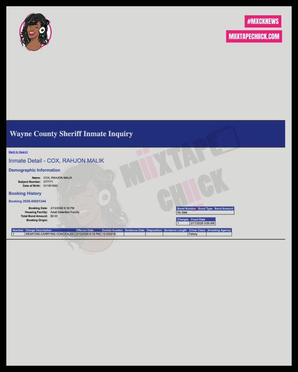 Tsu Surf Transferred to Michigan to Serve 2011 Gun Sentence Days Before ...