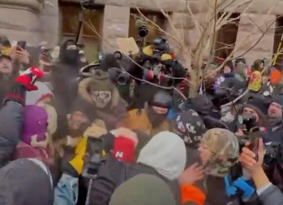 Conservative Influencer & Jan. 6 Rioter Jake Lang Pelted By Water ...