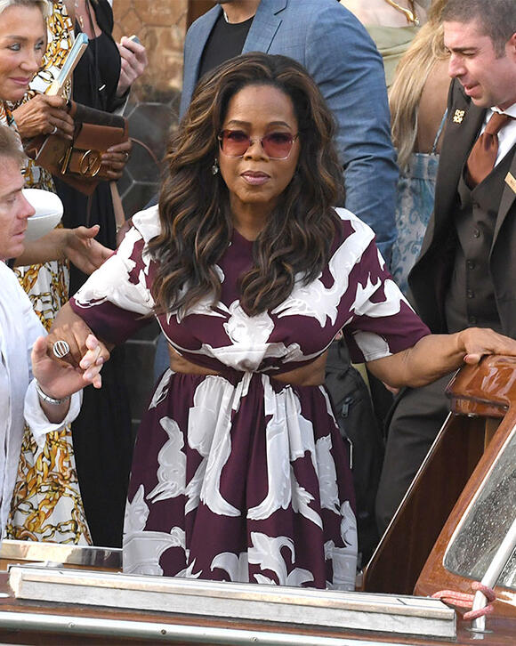 Oprah Winfrey Shows Off Her 40-Lb Weight Loss In Another Waist-Cinching Dress With Cutouts As ...