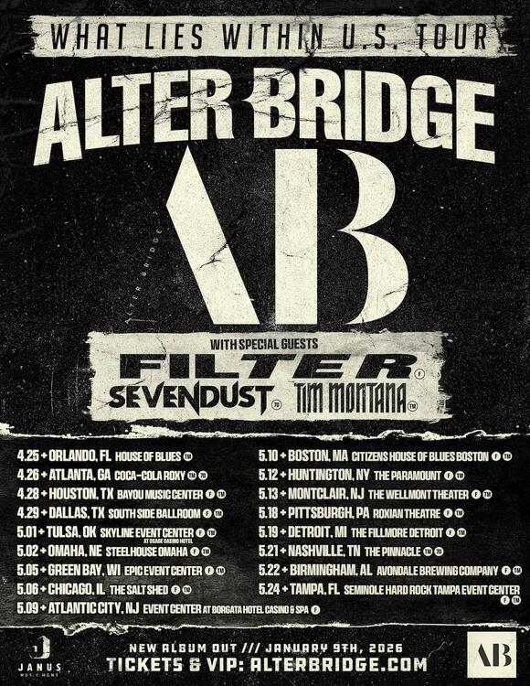 Alter Bridge Announce 2026 US Tour with Filter, Unleash Single “Silent ...