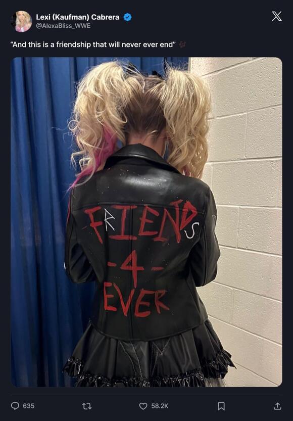 Alexa Bliss Takes To Social Media To Show Off Her “FrIENDs 4 EVER ...