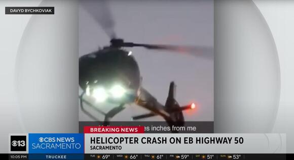 Driver Captures Horrifying Moment Medevac Helicopter Crash Onto Highway ...