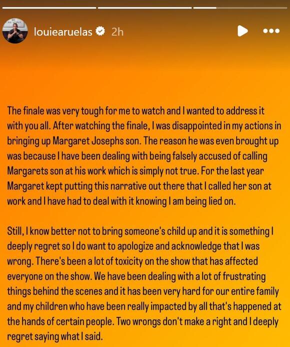 Luis Ruelas Apologizes After Shocking RHONJ Finale Comments; Still ...