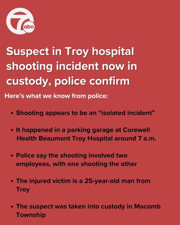 Hospital employee accused of shooting coworker in Corewell Troy parking ...