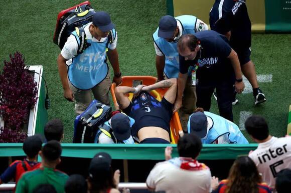 World Cup star stretchered off in agony with hands covering face after ...