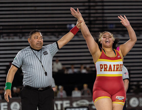 Prairie wrestler three-peats as girls state champion at Matt Classic ...