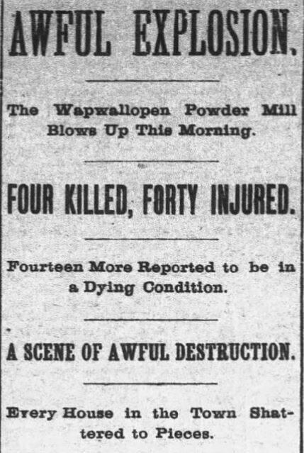LOOK BACK: 1888 powder mill explosion kills four in Wapwallopen - NewsBreak