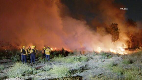 Sepulveda Basin Fire Consumes Brush in Encino