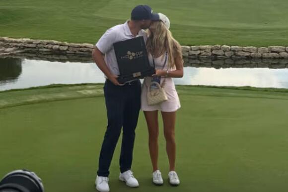 Golf news as Wyndham Clark kisses model and Brooks Koepka's wife calls ...