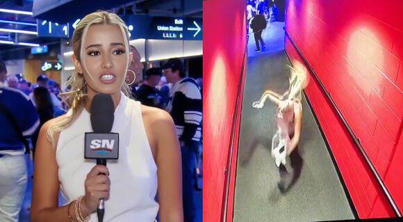 NHL Reporter Anna Dua Suffered a Brutal Face-Plant Right In Front Of ...