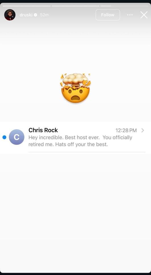 Chris Rock Calls Druski the ‘Best Host Ever' After BET Awards in Text ...