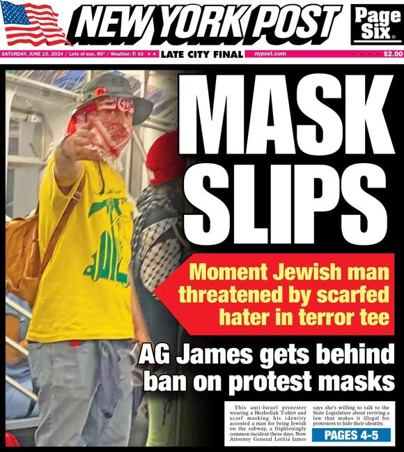 Masked protester accused of harassing Jewish man on NYC subway read ...