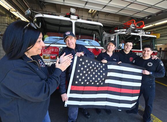 Defying lefties, NYC pol gives NYPD, FDNY flags honoring fallen heroes