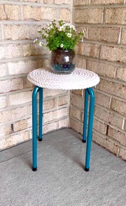 DIYer Crafts Lovely Porch Plant Stool With Nothing But Dollar Tree ...