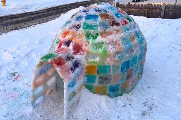 Hull Man Builds Magical Multi-Colored Ice Igloo - NewsBreak