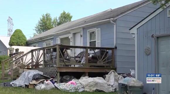 Putrid house of horror’s yard bursting with 30 buckets of bathroom ...