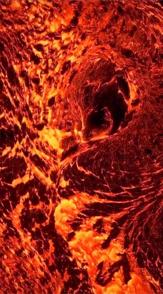 Mesmerizing drone footage captures hypnotic flowing lava during ...
