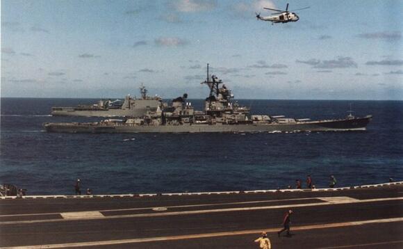 The USS Wisconsin (BB-64) lost her temper during the Korean War and ...