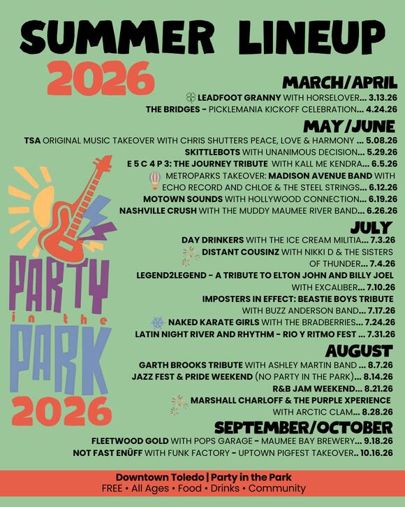 Party in the Park announces 2026 concert lineup, Friday St. Patrick’s ...