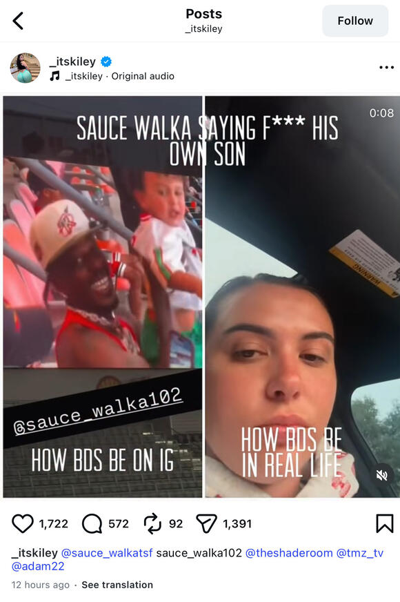Sauce Walka's Baby Mother Leaks Apparent Messages of Rapper's Threats ...