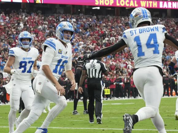 Jared Goff throws 2 TD passes and Lions' defense slows Kyler Murray in win