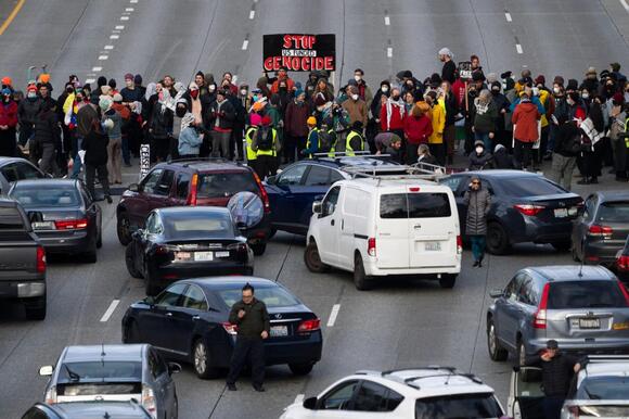 Pro-Palestinian protesters block I-5 at Seattle, causing 6-mile backup