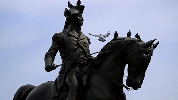 George Washington statue in Boston Public Garden vandalized with paint ...