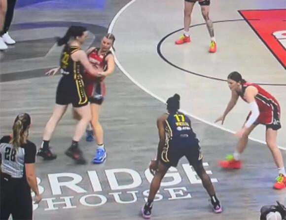 Caitlin Clark shoves Julie Vanloo, takes refs to task in chippy Fever ...