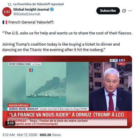 French General Torches Trump’s Demands for Help With Scathing ‘Titanic ...