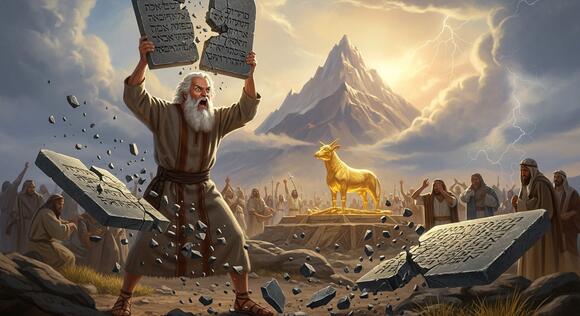 Moses was so angry that he physically destroyed the only object in ...