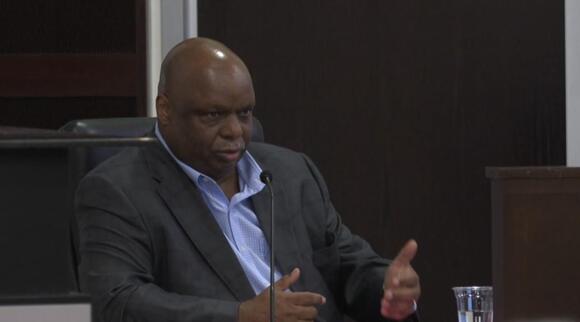 Kansas State Senator David Haley reacts to his removal as BPU president ...