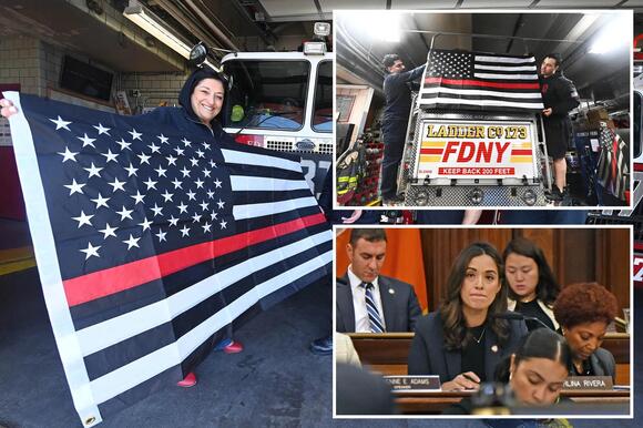 Defying lefties, NYC pol gives NYPD, FDNY flags honoring fallen heroes ...