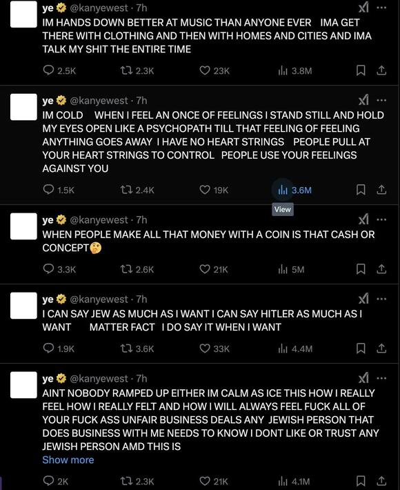 Kanye West is on an X rant again and fans just can't stop laughing ...