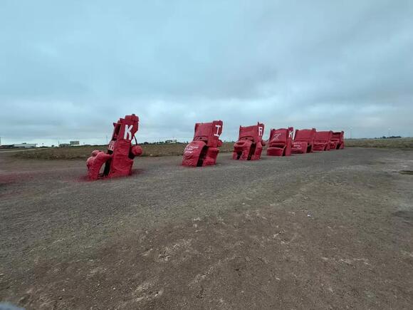 Amarillo's Cadillac Ranch Repainted to Honor Charlie Kirk - NewsBreak