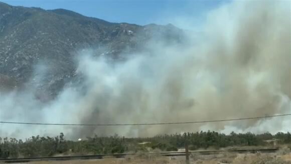 64-acre brush fire in Cabazon, 40% contained