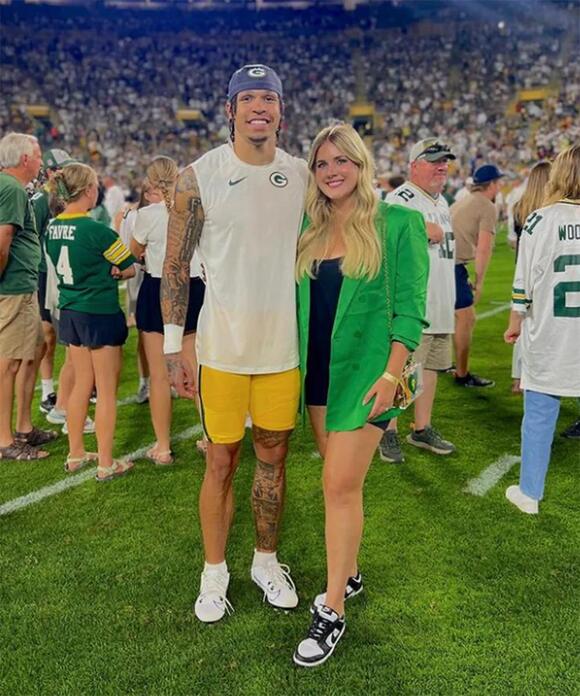 Packers star Christian Watson marries college sweetheart Lakyn Adkins ...