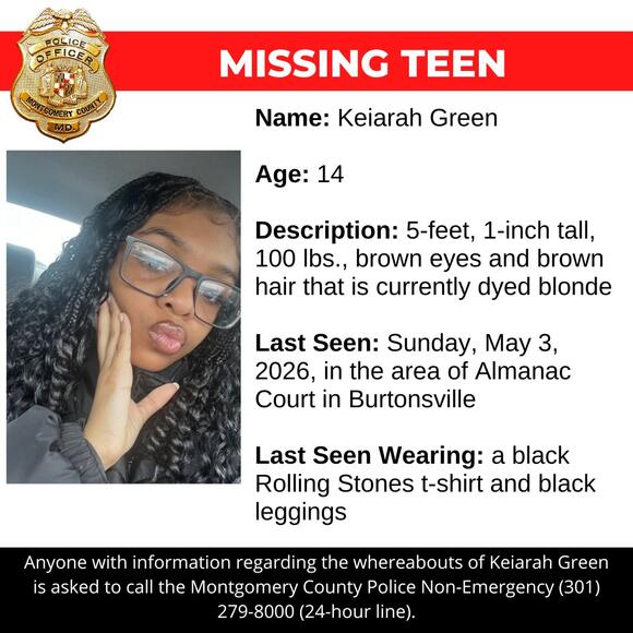 Police seek missing 14-year-old from Burtonsville - NewsBreak