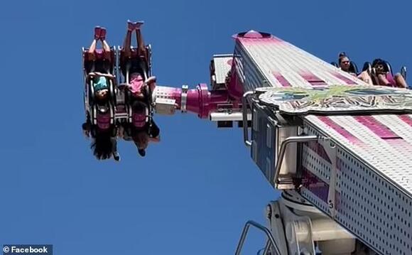 Mom watches on in horror as her young children dangle upside down on ...