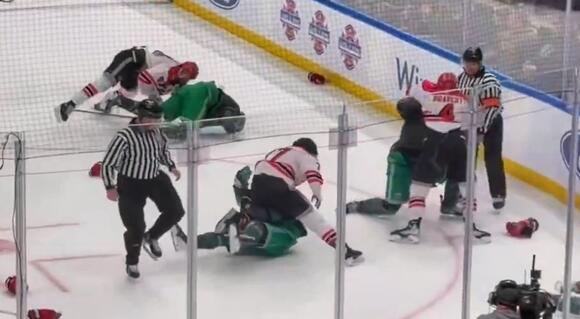 Chaos Erupts as NYPD vs. FDNY Charity Hockey Game Turns Into Wild Bench ...