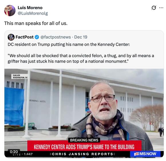 This DC Man's Response To Trump Renaming The Kennedy Center Is Going ...
