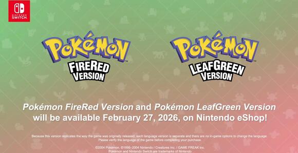 Pokémon FireRed & LeafGreen Confirmed for Switch 2 – Release Date ...