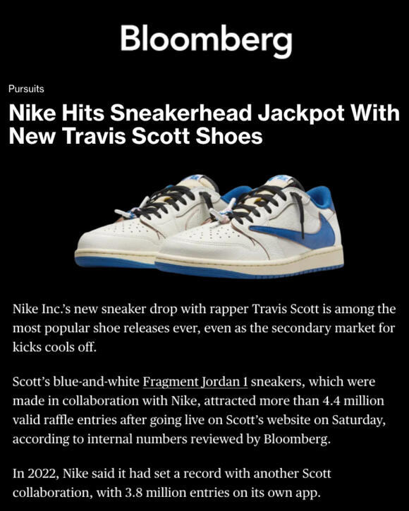 Sneaker Raffle for Cactus Jack Air Jordan 1s Becomes Most-Entered of ...